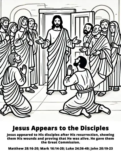 Jesus Appears to the Disciples Bible Coloring Page -Free - Coloring ...