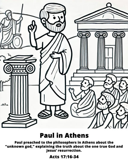 Paul in AthensPaul in Athens Bible Coloring Page -Free - Coloring With ...